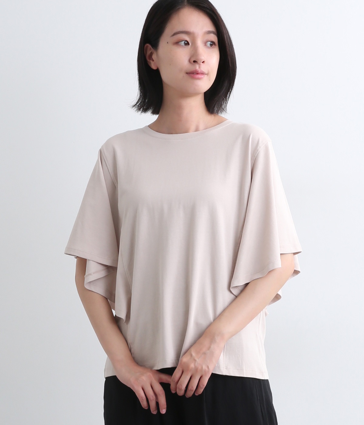 コットン強撚天竺フレアスリーブTシャツ（LILASIC）の商品詳細