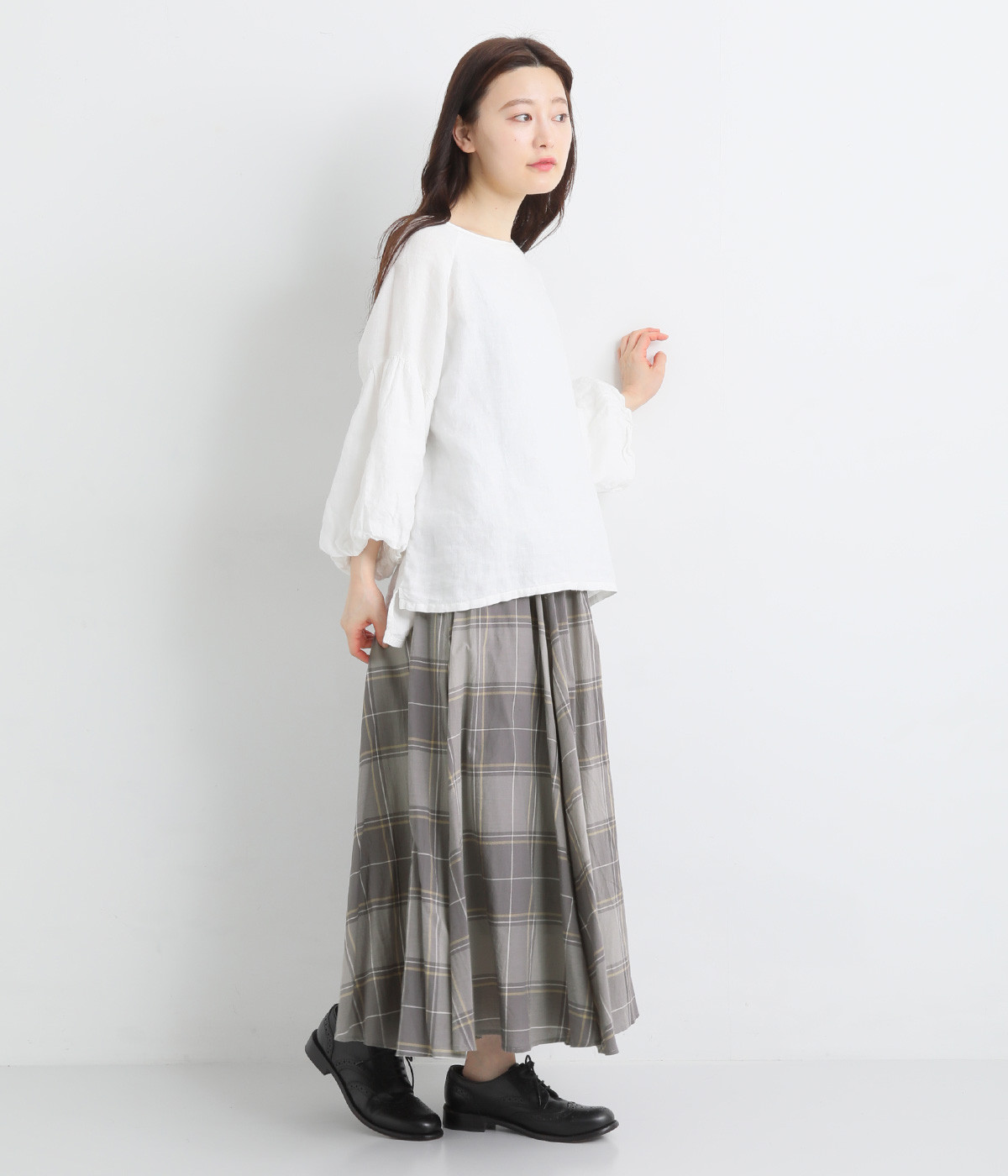 サンドチェック6枚接ぎチェックスカート（refined works）の商品詳細