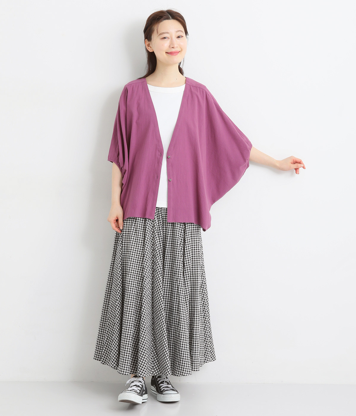 サンドチェック6枚接ぎチェックスカート（refined works）の商品詳細