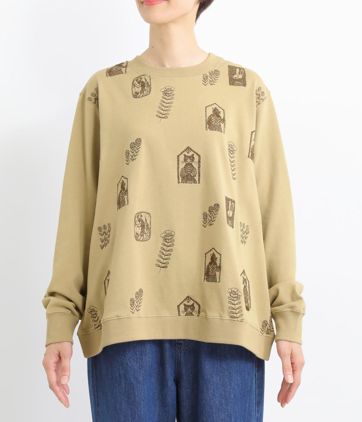 SUPER HAKKA×保坂優子 ｢窓と庭｣刺繍裏毛プルオーバー（SUPER HAKKA）の